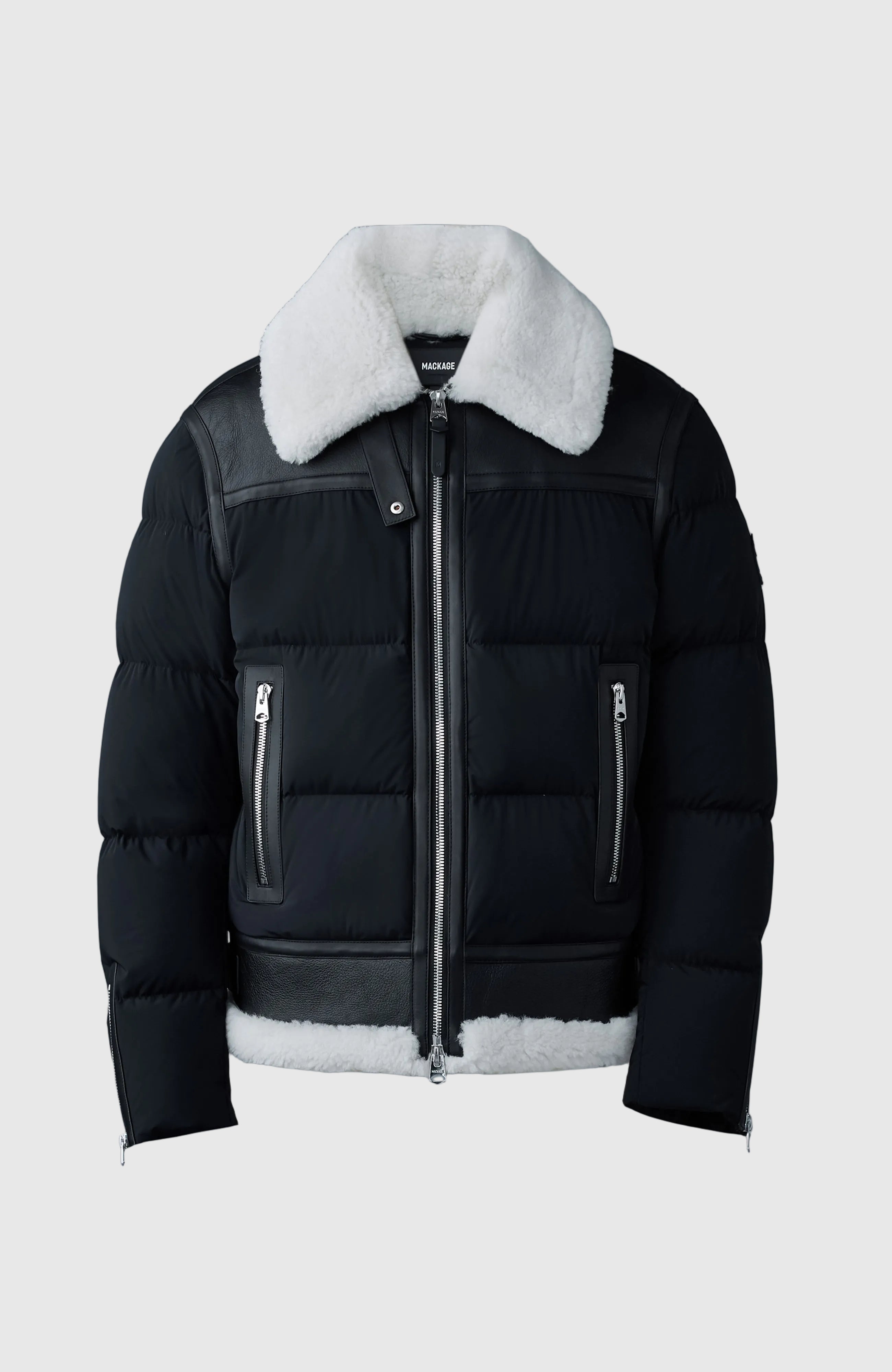 Robert, mixed-media shearling down jacket | Mackage® Canada