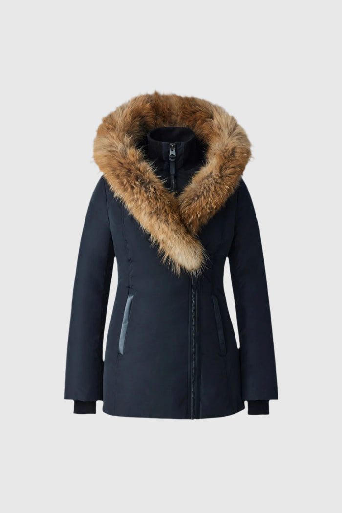 Adali, Down coat with natural fur Signature Mackage Collar for ladies ...