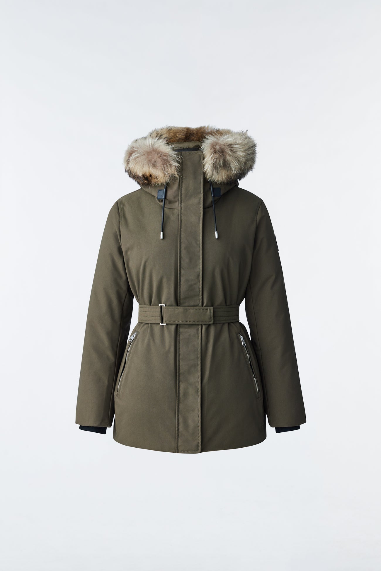 Jeni, 2-in-1 down parka with removable bib and natural fur for ladies ...