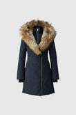 Trish-F, Powder Touch down coat with natural fur Signature Mackage ...